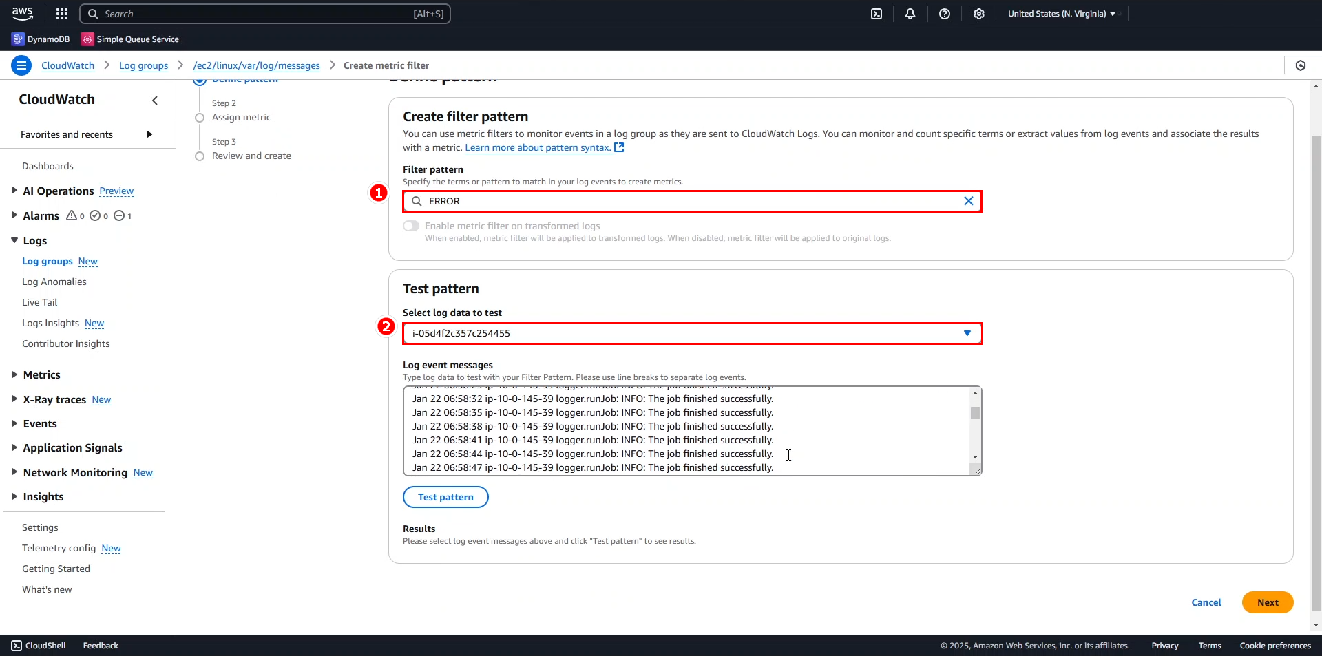 CloudWatch Metric Filter :: AWS Account Setup