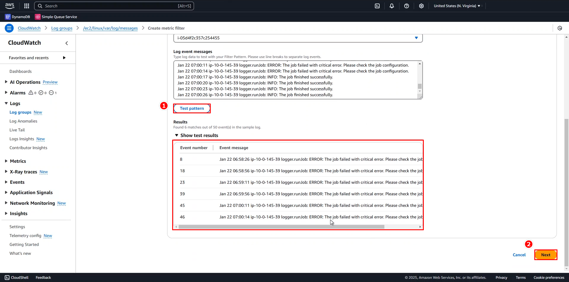 CloudWatch Metric Filter :: AWS Account Setup